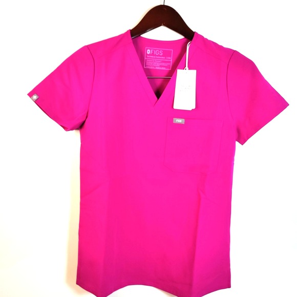 Figs | Tops | Figs Top Technical Collection Xxs Fuschia V Neck Short ...